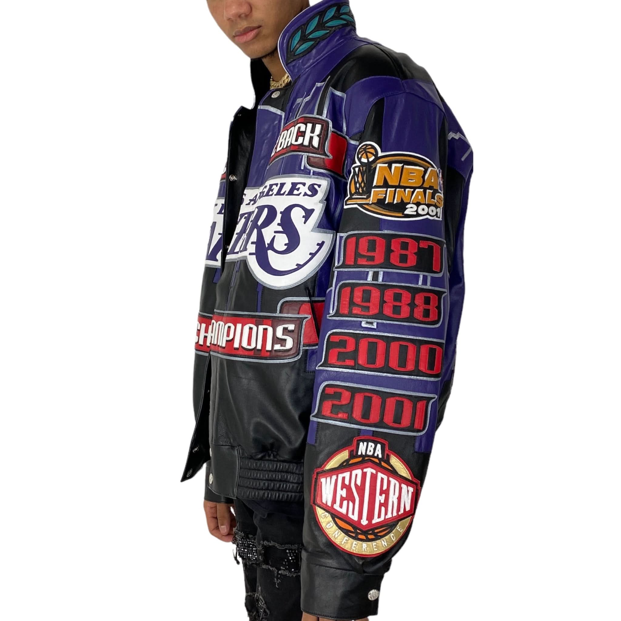 LOS ANGELES LAKERS 2001 CHAMPIONSHIP GENUINE LEATHER JACKET – Jeff Hamilton Shop